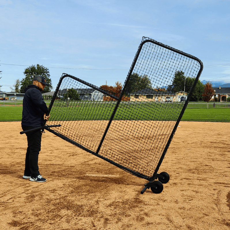 Standard Baseball Pitching L-Screen & Wheel Kit | Hey Bata